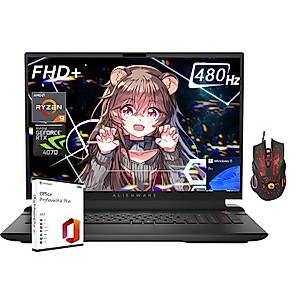 Alienware 2024 M18 Gaming Laptop, 18" FHD+ 480Hz Display, AMD Ryzen 9-7845HX, NVIDIA GeForce RTX 4070, 64GB DDR5, 2TB SSD, Wi-Fi 6, Windows 11 Pro, with Microsoft Office Lifetime License&Gaming Mouse