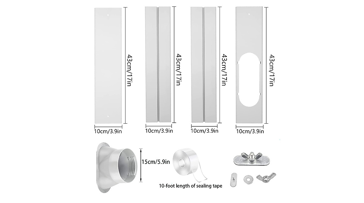Adjustable Portable AC Window Kit with 5.9" Hose