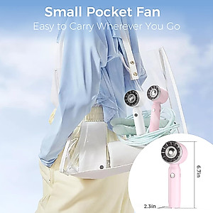 COMLIFE Handheld Mini Fan, 2 PACK Portable Turbo Fan, Recharged Battery Operated Personal Small Pocket Fan with 3 Speed for Women Men Girls Kids Indoor Outdoor Travel Makeup