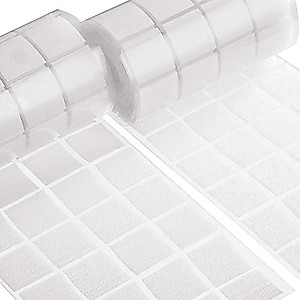 400 Pcs (200 Pairs) Self Adhesive Dots,Sticky Dots, 1 Inch Square Tape with Waterproof Sticky Adhesive Glue Fastener for Office, School, Classroom (White)