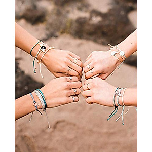 Pura Vida Silver Wave OG Mint Green Bracelet - Silver Plated Charm, Adjustable Band - 100% Waterproof