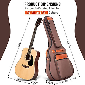CAHAYA Guitar Bag 40 41 42 In 6 Pockets Guitar Case Water Resistent Oxford Cloth 0.5 In Extra Thick Sponge Padded for Acoustic Classical Guitar with Anti-theft Pocket CY0150