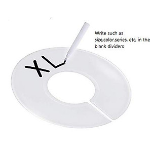 VNDEFUL 10 Pieces White Clothing Rack Size Dividers Round Hangers Closet Dividers