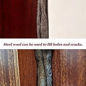 Steel Wool Fill Fabric Roll, Steel Wool Mice Control Away from Pipes, Coarse Wire Wool Hardware Cloth DIY Kit, Gap Blockers, Holes in Wall Cracks, Gardens, Houses, Garages (4 Pack × 11.5 FT)