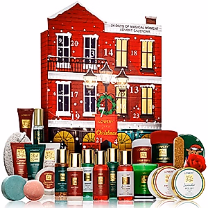 LOVERY 2022 Limited Edition Advent Calendar, Christmas Advent Calendar for Adults, for Women & Men, Stocking Stuffers Ideas, Beauty & Spa Advent Set, Countdown Calendar, 24pc Bath & Body Care