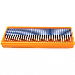 JINGLING Diamond Grinding Bits 1.5mm Spherical Head Bur w Shank 2.35mm Pack of 30Pcs