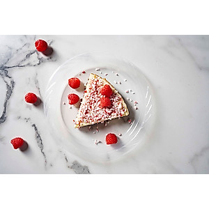 Munfix 9 Inch Clear Plastic Plates 200 Bulk Pack - Disposable Plates for BBQ Party Dinner Travel and Events, Microwavable Recyclable