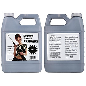 Black 32 Oz - Liquid Latex Body Paint, Ammonia Free No Odor, Easy On and Off, Cosplay Makeup, Creates Professional Monster, Zombie Arts