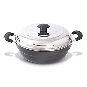 KSJONE All-in-One Hard Anodized Big Size Multi Purpose Idli Cooker and Steamer with Multi Kadai and 5 Plates 2 Idli Plates | 2 Dhokla | 1 Patra Plate