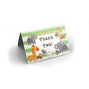 Adorox 24 Pieces Baby Jungle Zoo Animals Thank You Cards Baby Shower Birthday Party Safari Theme Boys Girls