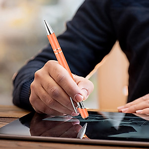 TIESOME 6 Pcs Gel Ink Pens with Stylus Tips, 1.0 mm Black Ink Pens Fine Point, Stylus Pens for Touch Screens, Metal Pens,2 in 1 Stylus Ballpoint Pens for School Office Supplies