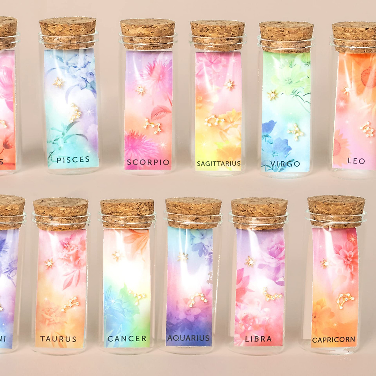 TAURUS 18k Gold Mismatched Stud Earring, Zodiac Star Stud Earrings Gift Set, Birthday Astrology Gifts for Women, Teens, Birth Flower (Taurus)