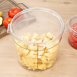 Restaurantware-LIDS ONLY: Met Lux Food Storage Container Lids, 10 Round Marinating Container Lids - Containers Sold Separately, With Date Indicator, Clear Plastic Lids, Dishwashable, Freezable