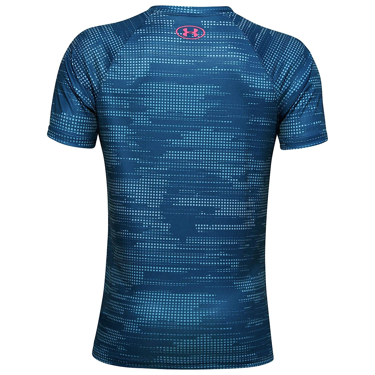 Under Armour Boys' Tech Big Logo Printed Short Sleeve Gym T-Shirt , Graphite Blue (581)/Cerise , Youth Small