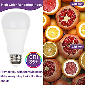 LED Light Bulbs 100 Watt Equivalent A19 LED Bulbs Daylight 5000K, 15W 1600LM Super Bright, E26 Base, Energy Saving Lightbulbs for Living Room Bedroom Home Office, Non-Dimmable, CRI 85, 2-Pack