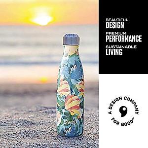 S'well Stainless Steel Bottle-17 Fl Oz-Eden-Triple-​ Layered Vacuum-Insulated Containers Keeps Drinks Cold for 41 Hours and Hot for 18-with No Condensation-BPA Free Water Bottle, 17oz