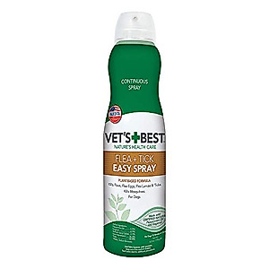 Vet's Best Flea and Tick Easy Spray | Flea Treatment for Dogs and Home |Plant-Based Formula | 6.3 Ounces