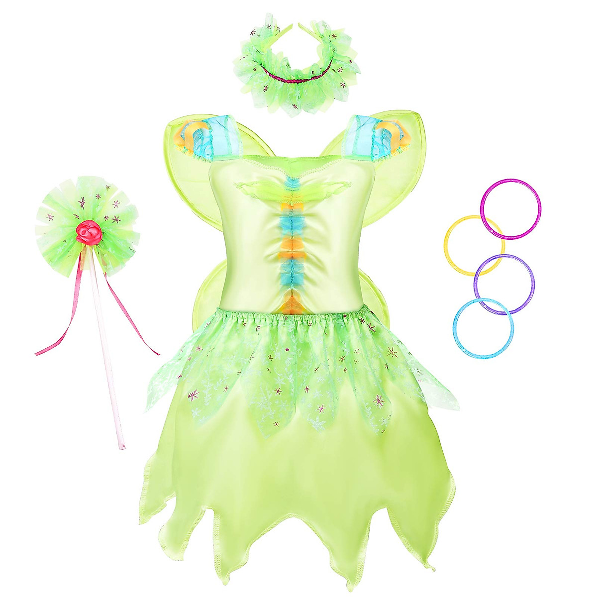 Teuevayl Little Girl Dress up Trunk Set, 20PCS Girls Pretend Play Princess Role Play Costumes Set, Singer, Princess, Fairy Costume for Girl Ages 3-7