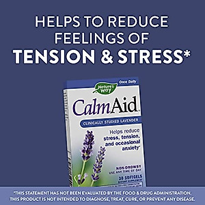 Nature's Way CalmAid, Non-Drowsy, Clinically Studied Lavender Supplement Helps Reduce Tension/Stress*