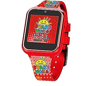 Accutime Kids Ryan's World Red Educational, Touchscreen Smart Watch Toy for Boys, Girls, Toddlers - Selfie Cam, Learning Games, Alarm, Calculator, Pedometer and More, 7Model: RYW4005AZ