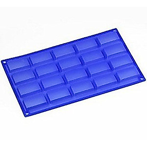 Allforhome 20 Cavities Rectangle Silicone Soap Molds Handmade Guest Sample Soap Molds Ice Cube Tray Biscuit Candy Chocolate Bar DIY Molds Moulds