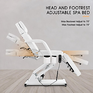 Artist hand Massage Table Electric Height Adjustable Massage Bed Massage Bed Facial Bed Lash Bed for Eyelash Extensions Salon Chair (White)