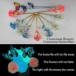 NBHUZEHUA Luminous Glass Vases & Faux Flower Bud Vase Centerpieces Wedding Reception Decorations Birthday Gifts Women