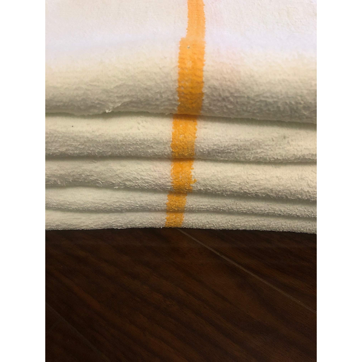 OMNI LINENS 24 Gold/orange Stripe Bar Mops Restaurant Kitchen Commercial Towels 32oz