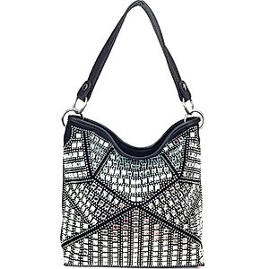 Zzfab Concealed Carry Gem Geometry Hobo Bag black