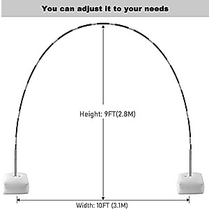 Balloon Arch Kit, Adjustable Balloon Arch Holder Stand with Base, Including Water Fillable Bags, Balloons Clips, Pump and Knotters, Party Decoration Frame for Wedding Baby Shower Birthday Christmas