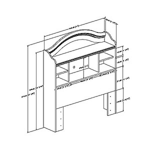 South Shore Savannah Bookcase Headboard, Twin, Pure White