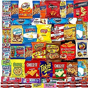 Ultimate Variety Sampler Care Package - Gift Package, Snacks, Chips, Cookies, Bars, Candies, Nuts Gift Box, Great for HALLOWEEN, Christmas, Thanks Giving, Office Meetings ,Friends & Family, Military,College Students (50 Count)