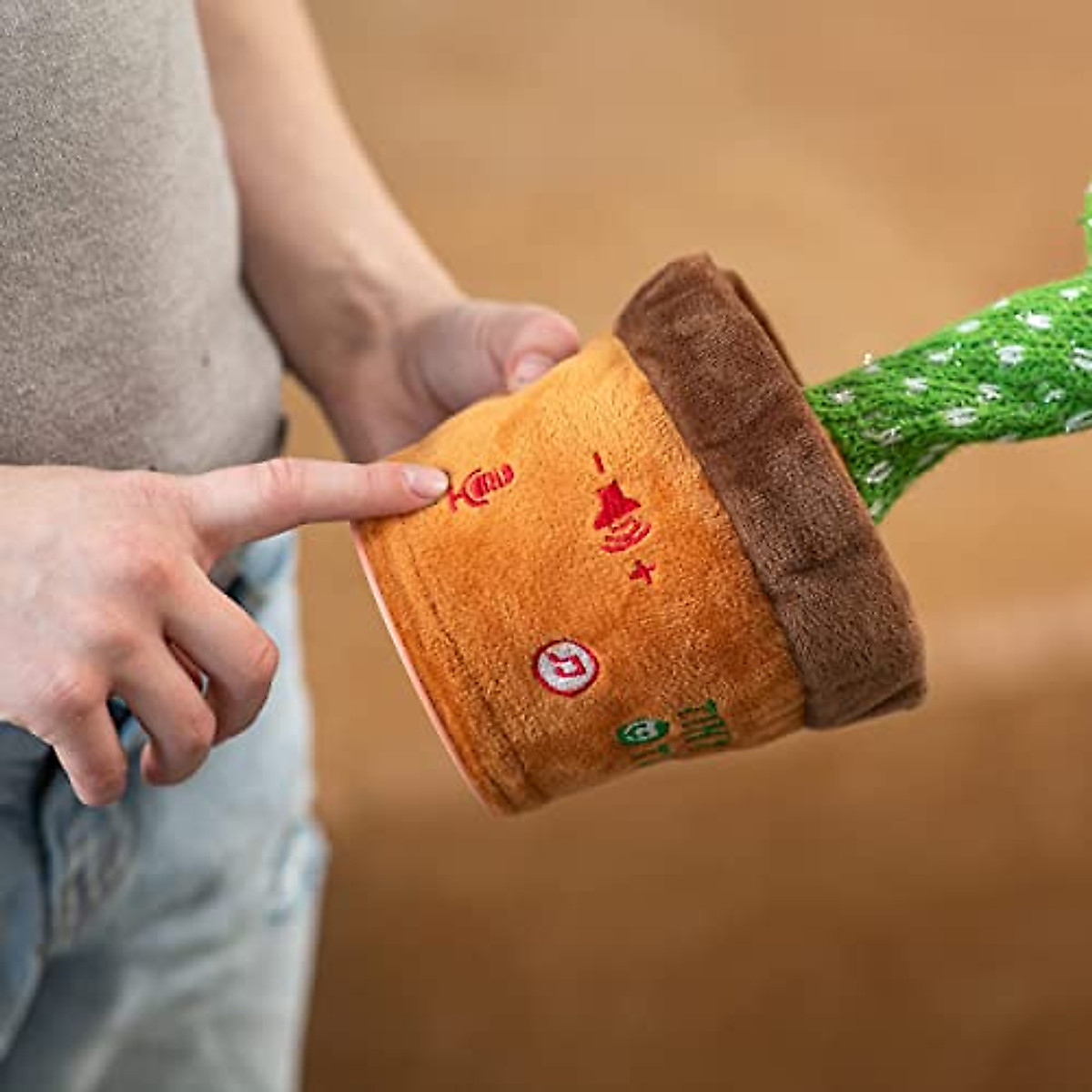 Tiny Tots Toys Dancing Cactus Mimicking Toy for Baby - Talking Cactus That Mimics and Sings - 125 Songs 35 Nursery Rhymes for Toddlers and Up | Repeats, Mimics and Wiggles with Dazzling LED Lights