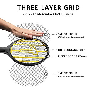 Endbug Electric Fly Swatter Racket 2 Pack, Hangable Mosquito Zapper, 3000V Handheld Bug Zapper Racket, Fly Zapper for Indoor & Outdoor