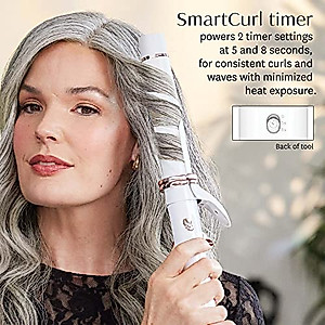 T3 CurlWrap 1.25" Automatic Rotating Curling Iron with Long Barrel, 2 Timer Settings, 9 Heat Settings, Auto-Rotating Ceramic Barrel and Ion Generator for Fast, Easy Curls and Waves on All Hair Types