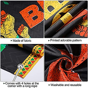 38 Pieces Black History Month Banner Balloons Decorations Set,Large Fabric African American Fence Yard Garage Banner with 36 Pieces Balloons for Black History Month National Holiday Party Decorations