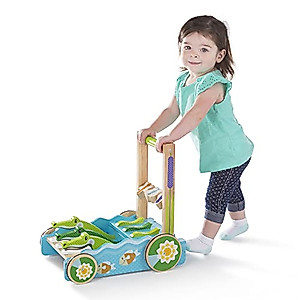 Melissa & Doug First Play Chomp and Clack Alligator Wooden Push Toy and Activity Walker - Pretend Play Developmental Baby Push Walker Toy For Toddlers Ages 1+, 1 EA