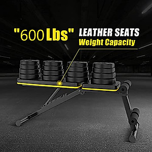 HITOSPORT Weight Bench, Adjustable Weight Bench, Strength Training Benches For Full Body Workout & Home Gym with Resistance Bands