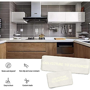 2 Pieces Country Style Rustic Cabin Wildlife Non-Slip Kitchen Rug Set,Lodge Bear Moose Deer Water Absorb Microfiber Bathroom Mat Checkered Doormat Carpet for Laundry