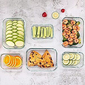 YANGNAY 10 Pack Glass Meal Prep Containers with Steam Vent, Food Storage Containers with Airtight Lids, Dishwasher/Microwave/Oven/Freezer Safe Glass Containers for Leftovers (Green)