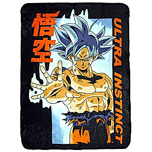 Seven Times Six Dragon Ball Super Goku Ultra Instinct Technique Soft and Plush Fleece Throw Blanket