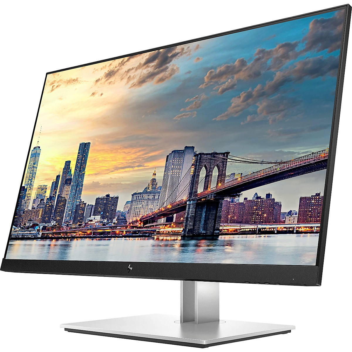 HP EliteDisplay E27q G4 27 Inch IPS LED Backlit Monitor 2-Pack Bundle with Fully Adjustable Desk Mount Monitor Stand