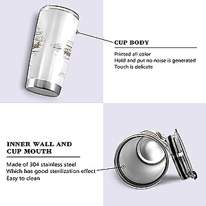 Jihqo Farm Cows Tumbler with Lid and Straw, Insulated Stainless Steel Tumbler Cup, Double Walled Travel Coffee Mug Thermal Vacuum Cups for Hot & Cold Drinks 12oz