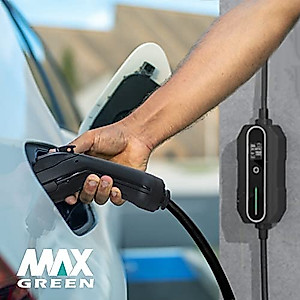 MAX GREEN Speeder Level 2 EV Charger, Adjustable Current (10A/16A/20A/24A/32A) Portable EVSE, 240V 25ft NEMA 14-50 Electric Vehicle Charging Station