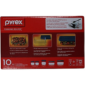 Pyrex Simply Store 10-Piece Glass Food Storage Set with Blue Lids