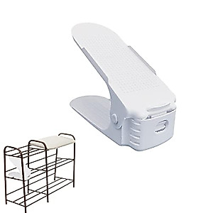 Shoe Slots - Space-Saving Double Layer Shoe Organizer Rack for Closet | 3-Level Shoe Rack Thickened Holder Storage Space Saver Yuxun