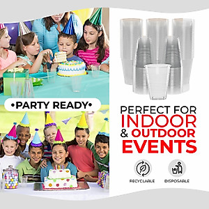 Exquisite Catergoods 700 Count Bulk Pack - 7 oz Clear Plastic Cups - Transparent Plastic Disposable Cups Multi Use Cold Beverage Plastic Clear Cups for Home ~ Office ~ Parties And More