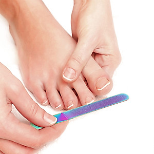 Mudder 3 Pieces Diamond Nail File Set for Women Men Stainless Steel Double Side Fingernail File Metal Sapphire Buffer Manicure Tool Natural Emery Boards Fingernail Care for Salon Home and Travel Use