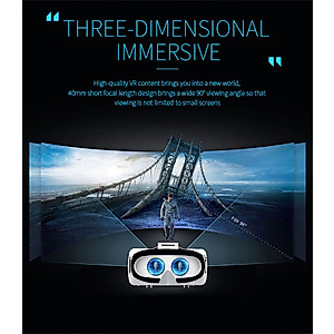 Ultralight VR Headset W/Bluetooth Controller, Comfortable Virtual Reality Headset for 4.7’’-6.4’’ iPhone/Android Phones, VR Headsets for Movies/Games, Gift for Kids & Adults