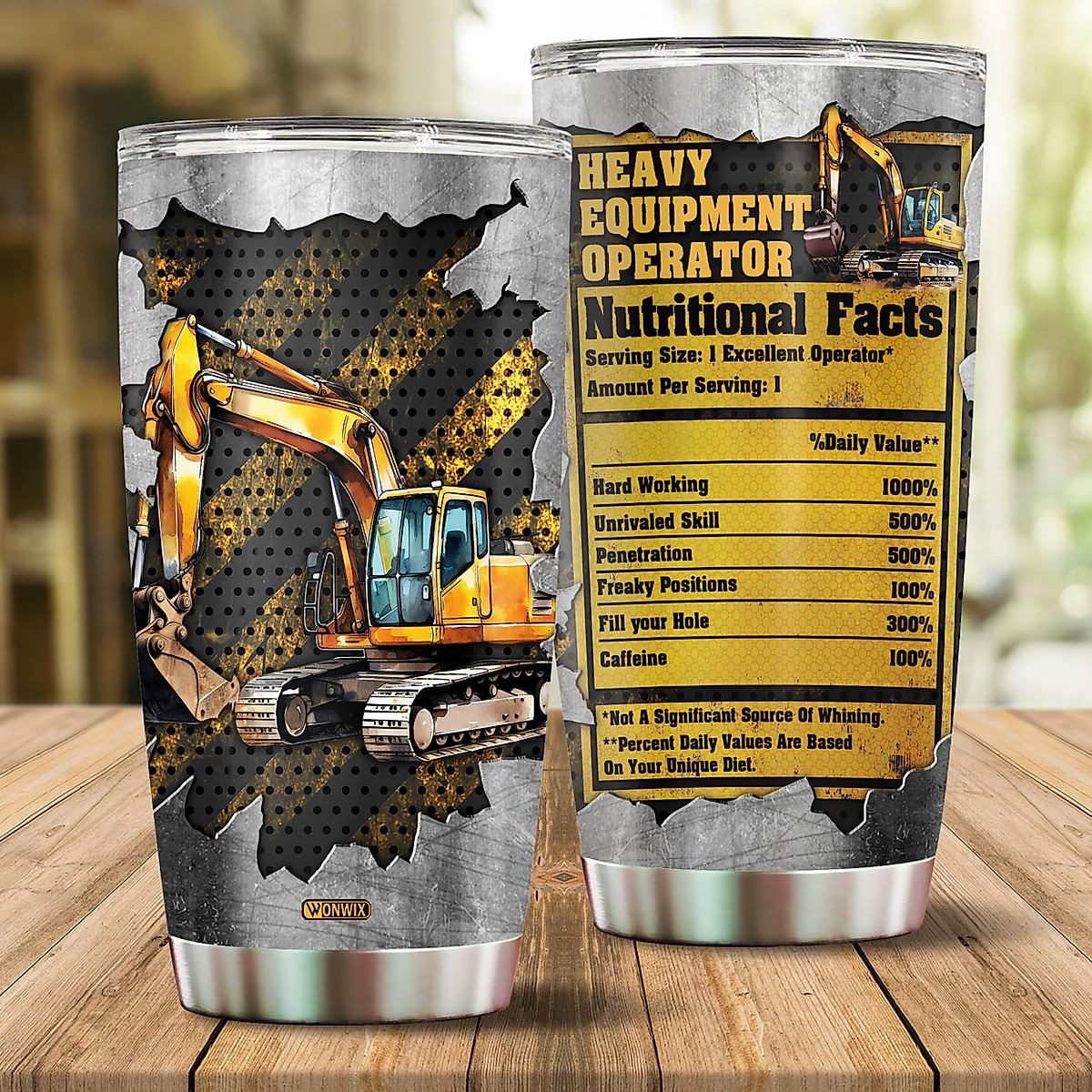 WONWIX Heavy Equipment Operator Gifts for Men Women Christmas Birthday Fathers Mothers Day Valentine 20oz Insulated Stainless Steel Coffee Cup Travel Mug Tumbler Gift for Husband